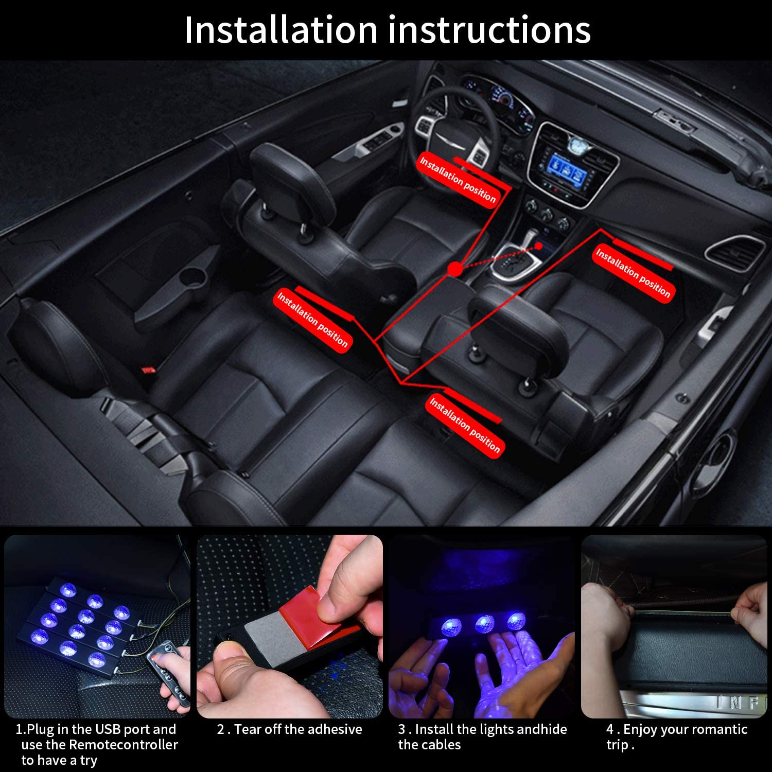 Barevné LED RGB podsvícení do auta - GLAMI.cz