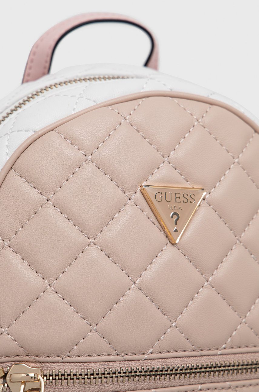 Batoh Guess dámský, růžová barva, malý, hladký - GLAMI.cz
