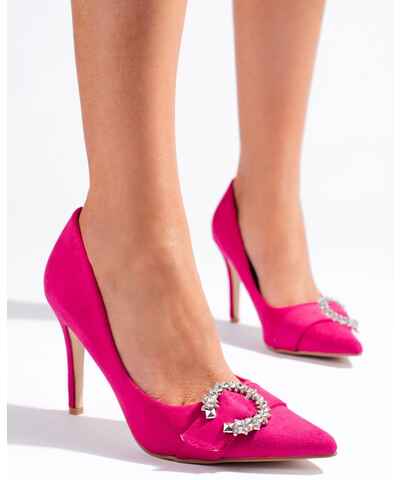 Fuchsiové, společenské, zlevněné boty na maturitní ples, z udržitelného ...