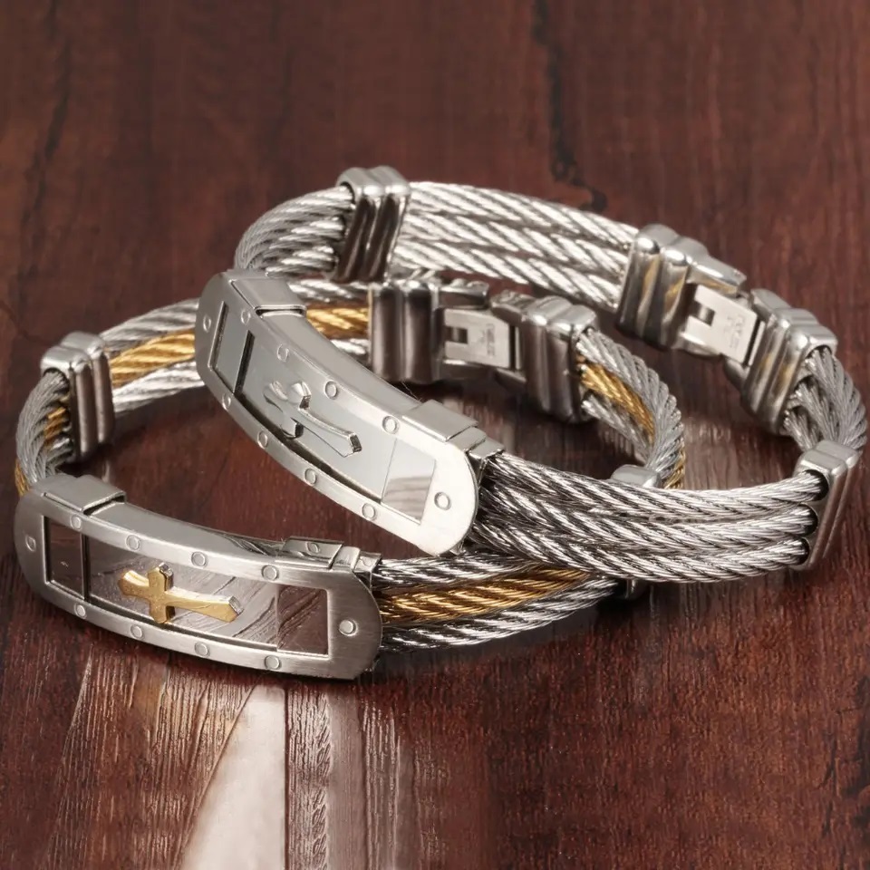 Amparo Miranda Náramek Cross AM3004 gold - GLAMI.cz