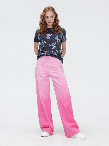 Cropp - Tričko Lilo & Stitch - Šedá - GLAMI.cz