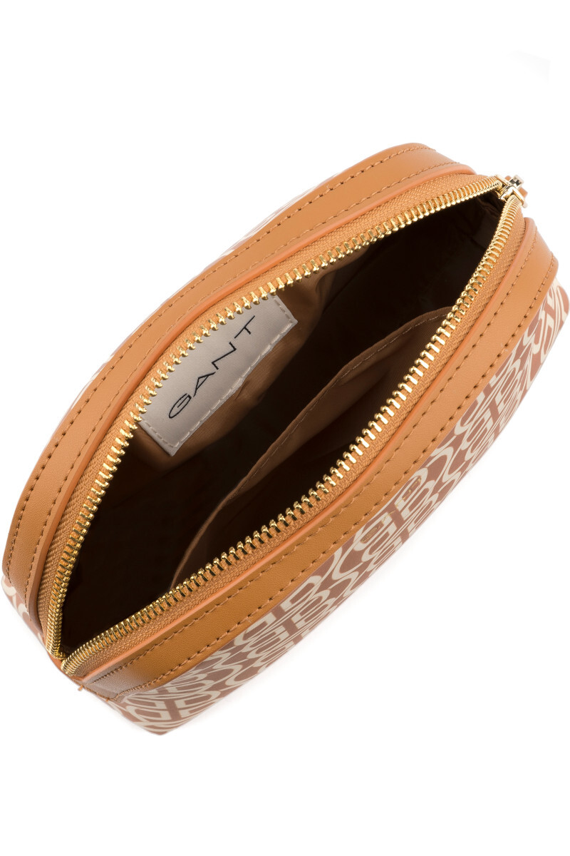 KOSMETICKÁ TAŠKA GANT G PATTERN FABRIC MAKE UP BAG CARAMEL BEIGE - GLAMI.cz