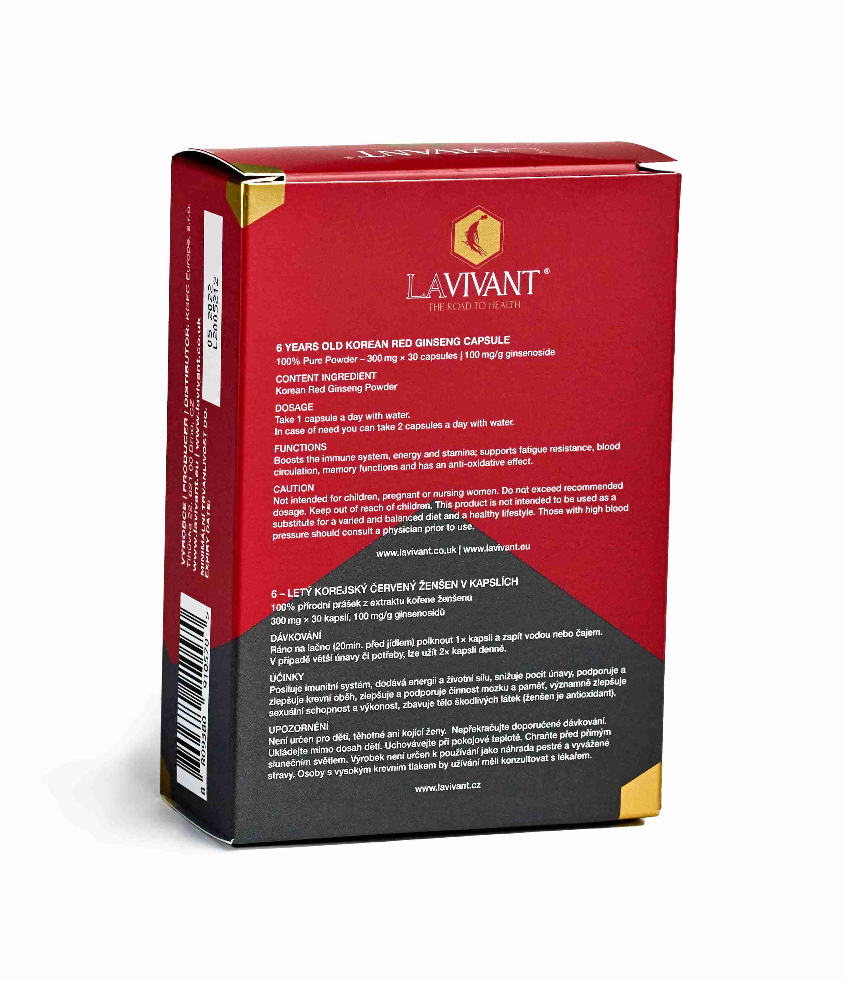 LAVIVANT Korejský ženšen 100mg/g 30 kapslí - GLAMI.cz