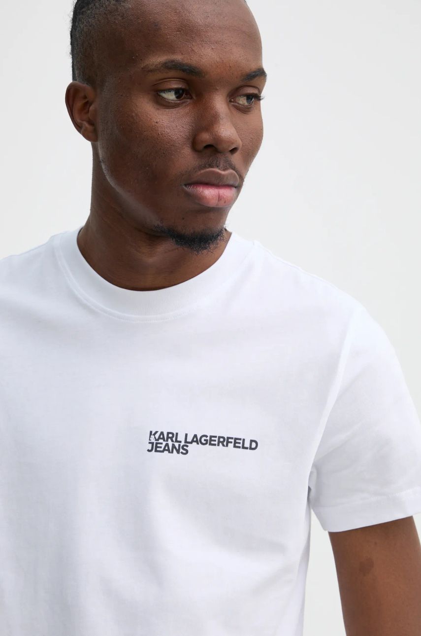 Bavlněné tričko Karl Lagerfeld Jeans bílá barva, s potiskem, A1M17003 ...