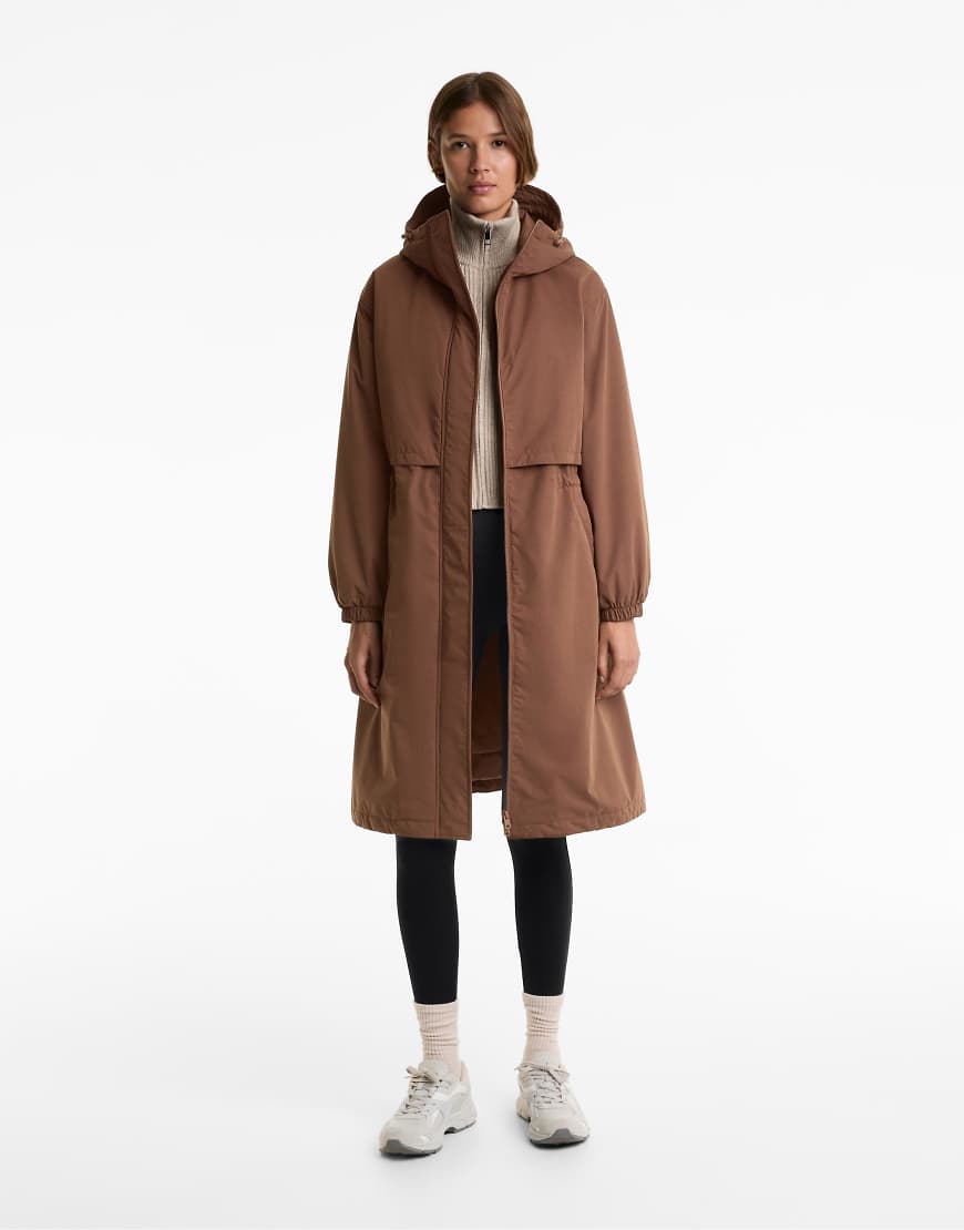 OYSHO Fellex aerogel 10k waterproof long padded jacket in brown - GLAMI.cz
