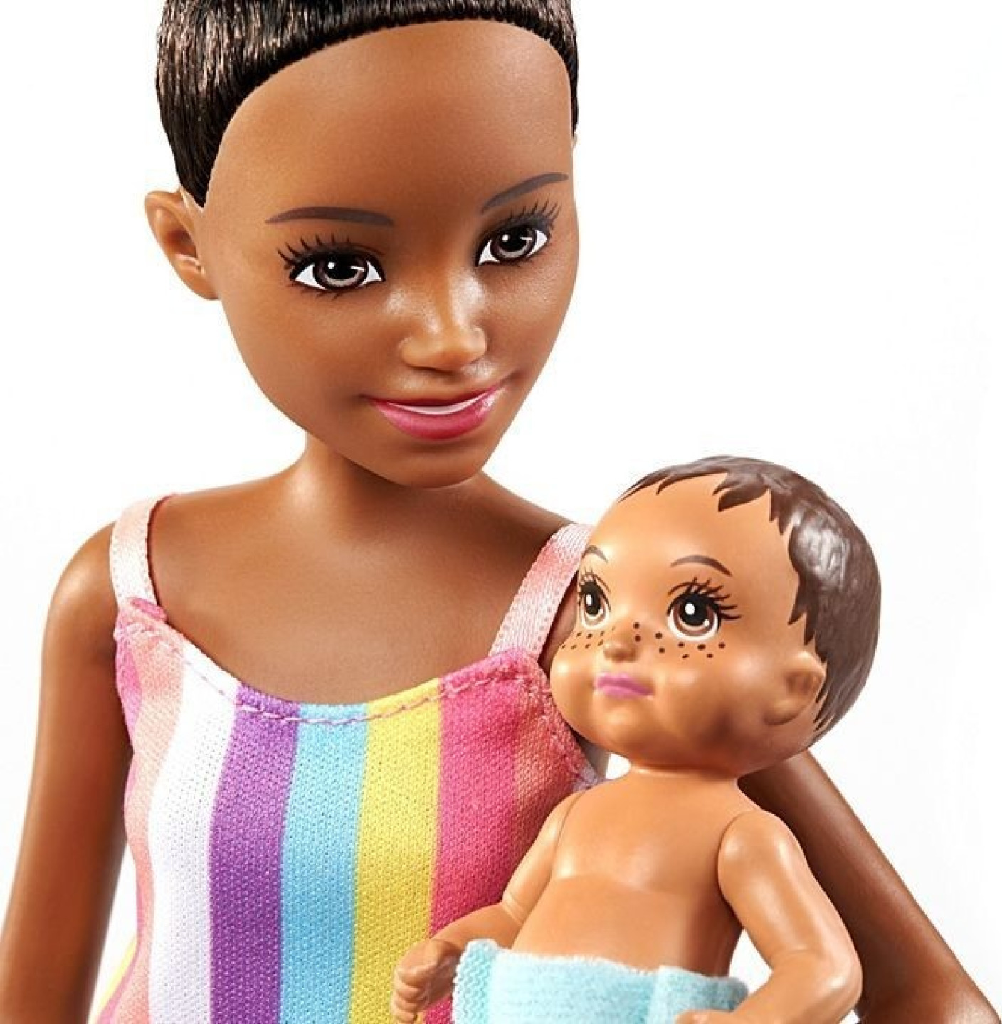 Mattel Barbie Chůva černoška + miminko s doplňky GRP12 - GLAMI.cz
