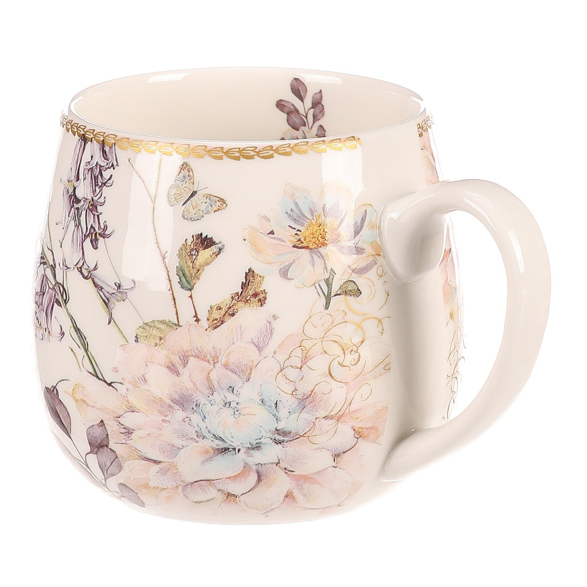 Autronic Hrneček v dárkové krabičce - porcelán, květinový motiv - GLAMI.cz