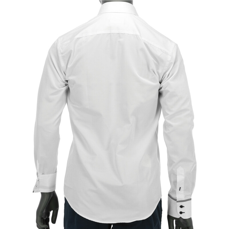 REPABLO bílá slim košile s výrazným prošíváním - GLAMI.cz