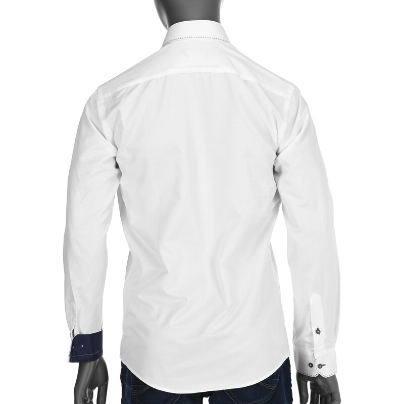 REPABLO bílá slim košile s výrazným prošíváním - GLAMI.cz