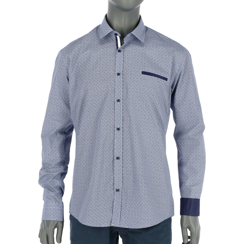 REPABLO slim košile s kombinovaným modrým vzorem - GLAMI.cz