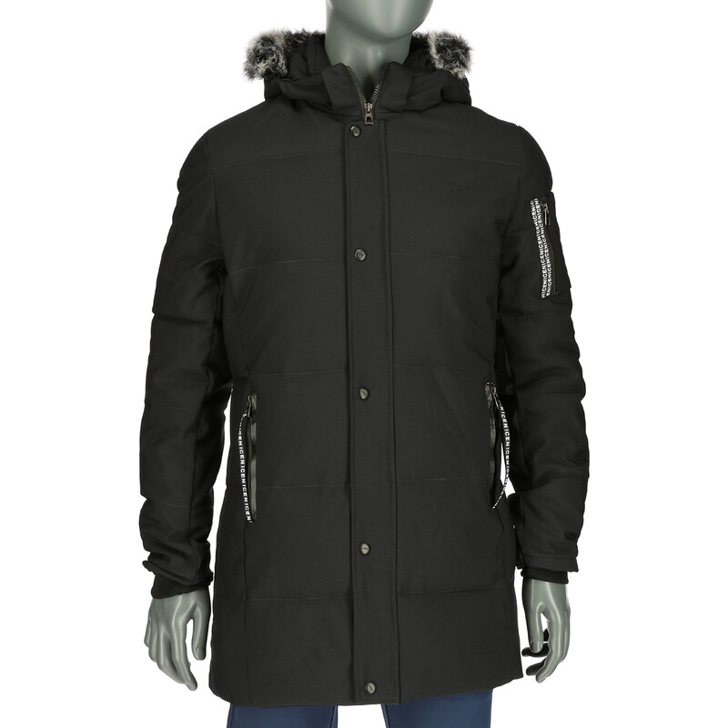 Repablo černá zimní bunda s kožešinovým límcem - GLAMI.cz