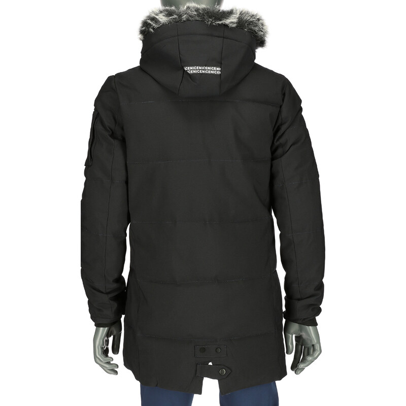 Repablo černá zimní bunda s kožešinovým límcem - GLAMI.cz