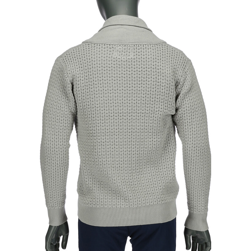 REPABLO svetr propínací s výrazným límcem šedý - GLAMI.cz