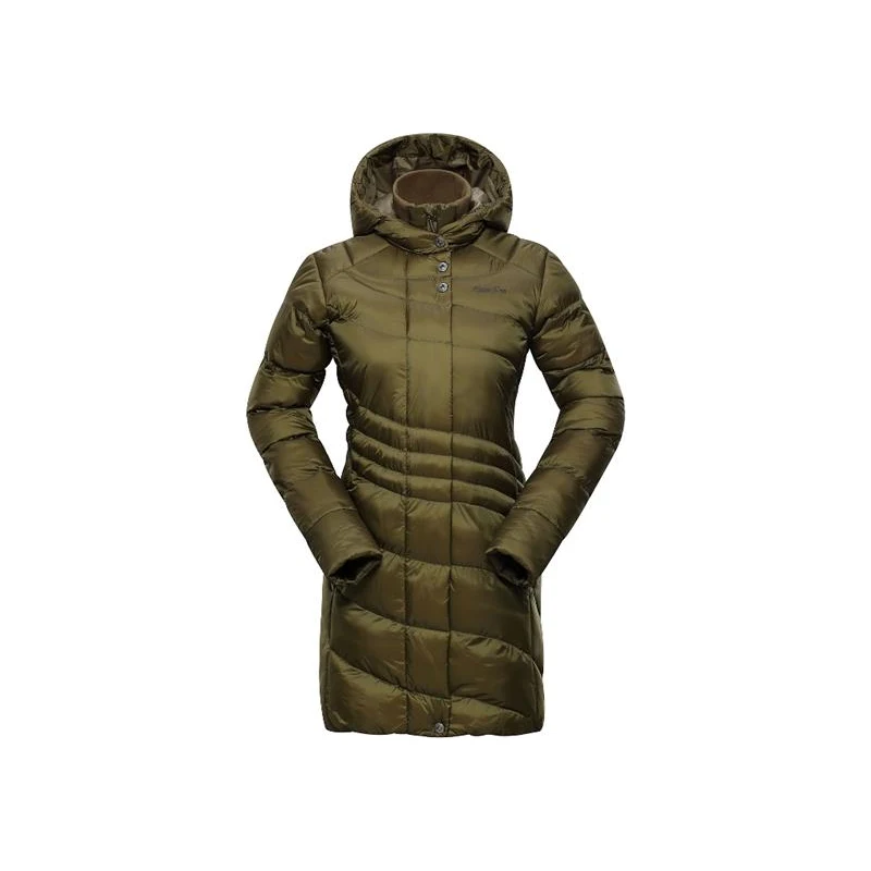 ALPINE PRO OMEGA 2 ŽLUTÁ / HNĚDÁ Dámský Kabát - GLAMI.cz