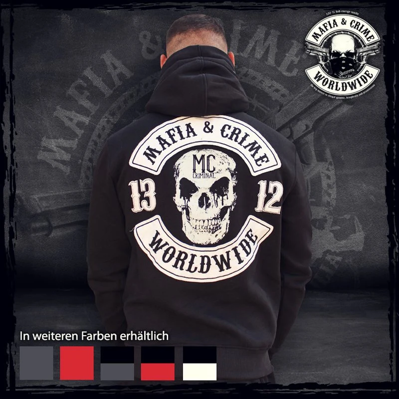 Pánská mikina Mafia & Crime 1312 Patch s maskou černá - GLAMI.cz