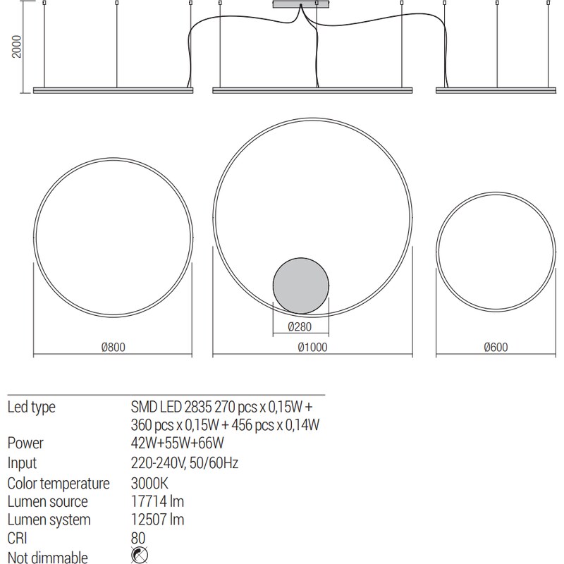 Světla a lustry REDO GROUP Moderní LED lustr ORBIT 01-1723-TRIAC - GLAMI.cz