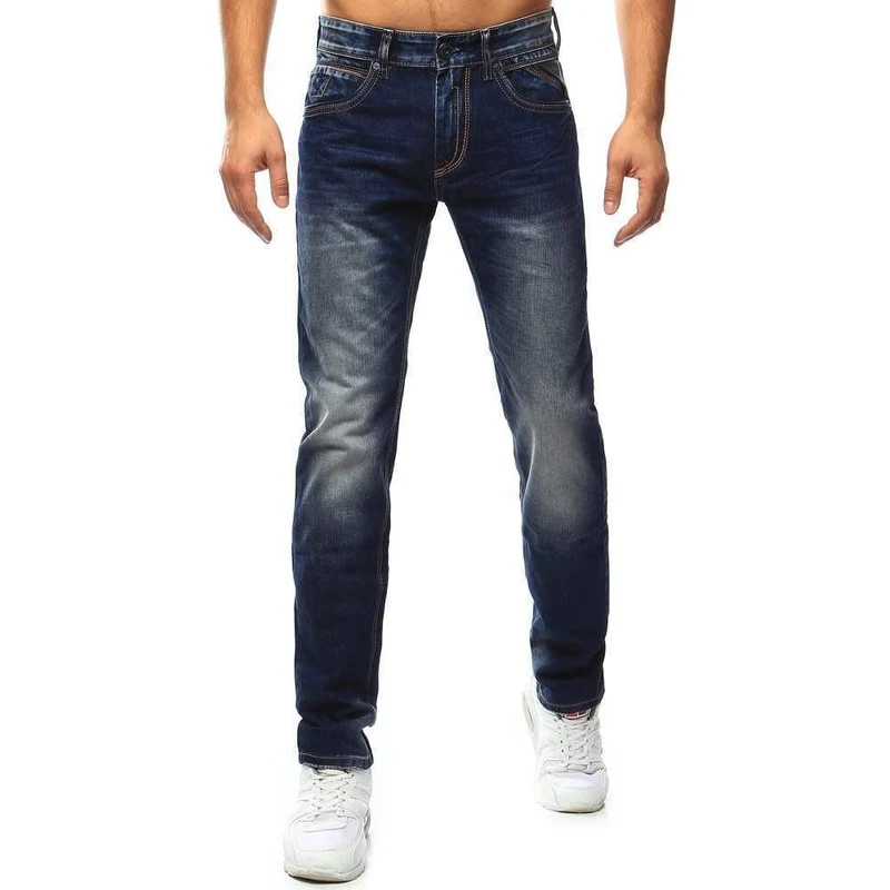 Stock Modré jednoduché pánské rifle vux0912 - GLAMI.cz