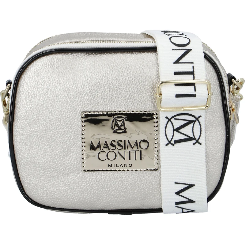 Massimo Conti Moderní dámská koženková kabelka MASSIMO Princess, stříbrná - GLAMI.cz