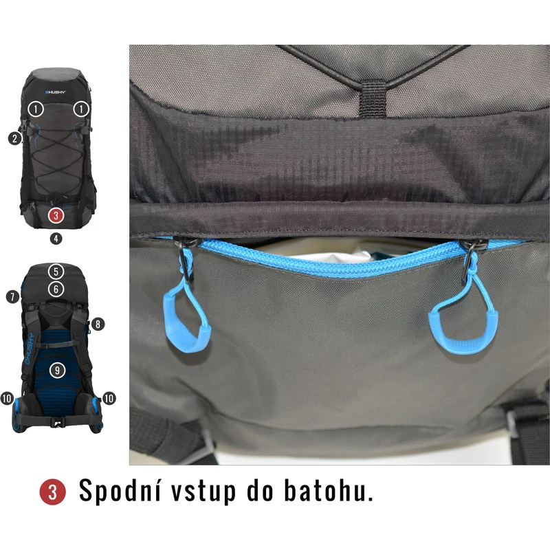 Batoh Ultralight HUSKY Ribon 60l vínová - GLAMI.cz