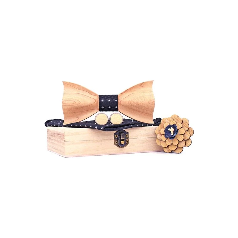 dreveny-motylek.com Set dřevěného motýlku, kapesníčku, brože a ...