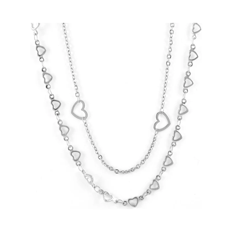 Biju Řetízek na krk z chirurgické oceli, dvojřadý znak - srdce 3000598 ...
