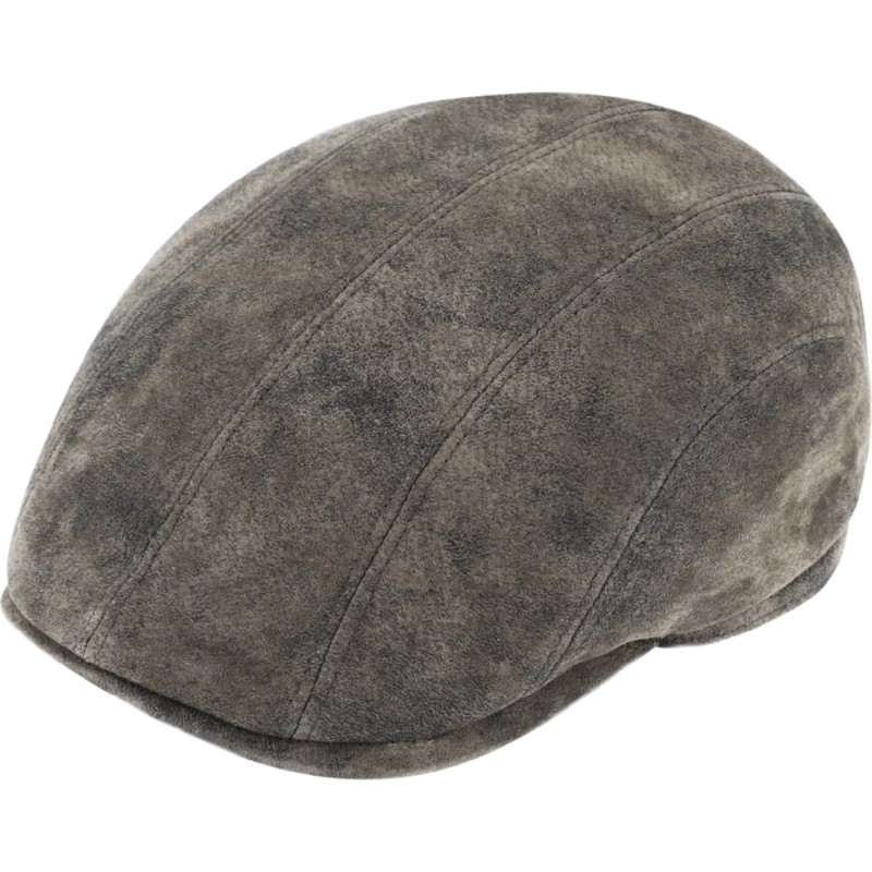Fiebig - Headwear since 1903 Pánská kožená bekovka s podšívkou - hnědá ...