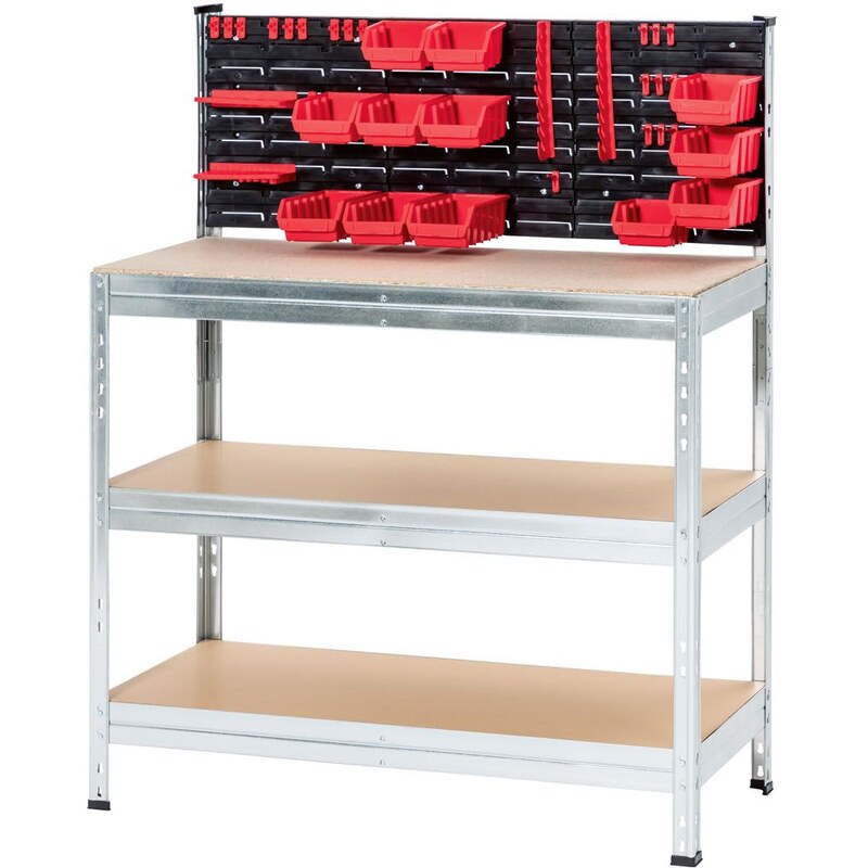 PARKSIDE Vysokozátěžový regál Rivet se stěnou na nářadí - GLAMI.cz