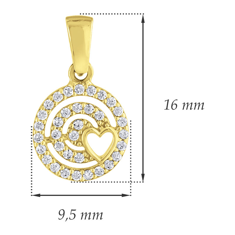 GEMMAX Jewelry Zlatý řetízek s kulatým přívěskem Srdíčko GLSYB-34921-36261 - GLAMI.cz