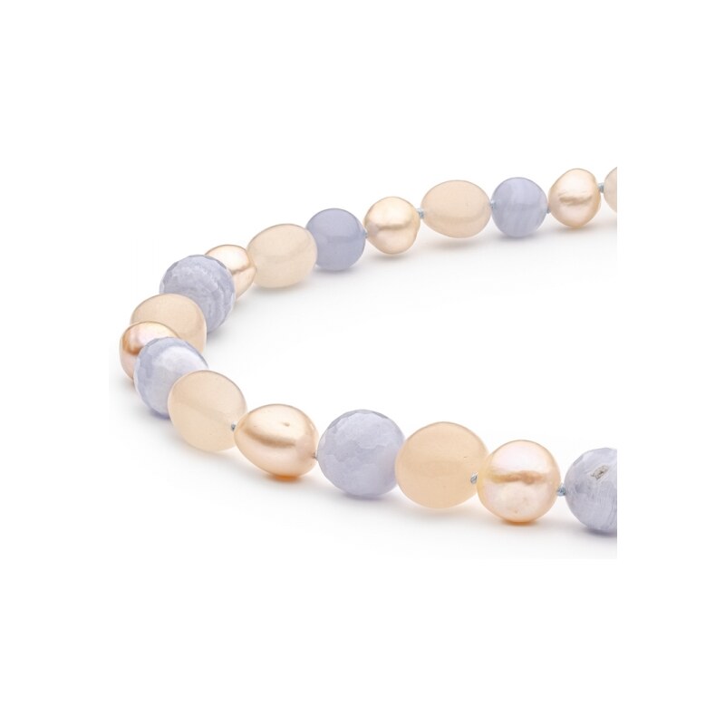 Gaura Pearls Náhrdelník s polodrahokamy Stephy - řiční perla, nefrit ...