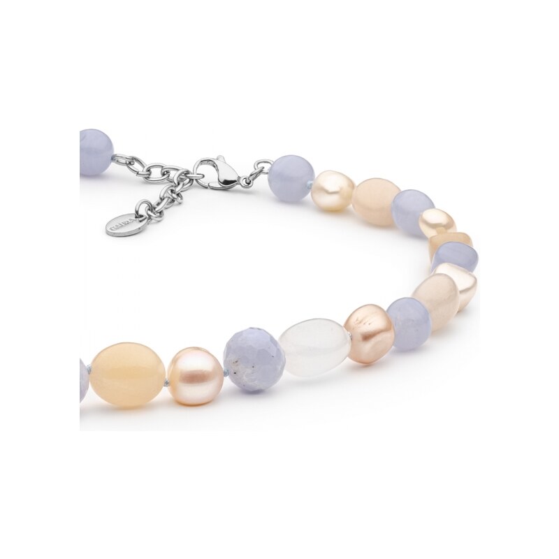 Gaura Pearls Náhrdelník s polodrahokamy Stephy - řiční perla, nefrit ...