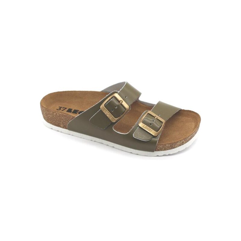 Leon 4010 Dámské zdravotní anatomické korkové pantofle - Olivová - GLAMI.cz