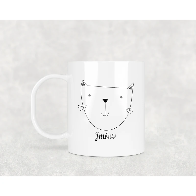 Domovi Plastový hrnek s vlastním jménem Kočka 330ml - GLAMI.cz
