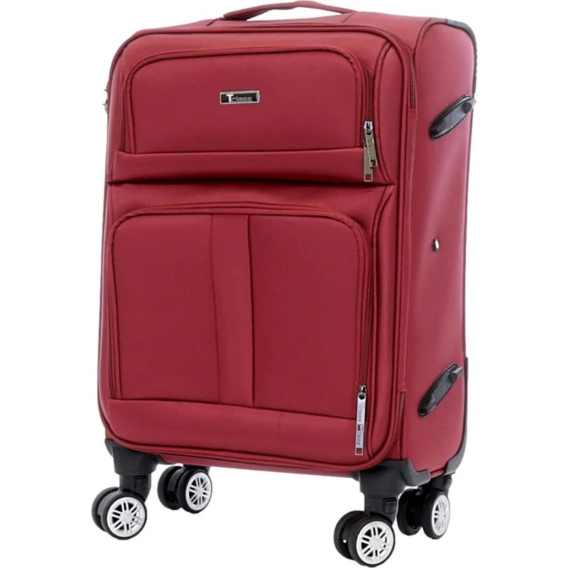 Palubní cestovní kufr T-class 932, TEXTIL, vínová, M, 58 x 40 x 18 cm ...