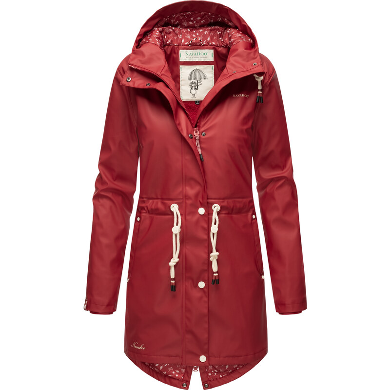 Dámský kabát do deště Flower of Ocean Navahoo - BLOOD RED - GLAMI.cz