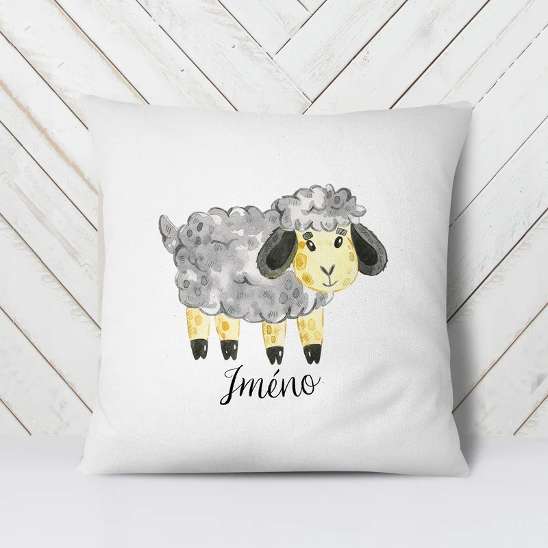 Domovi Bílý polštář s vlastním jménem Ovečka 40x40 - GLAMI.cz