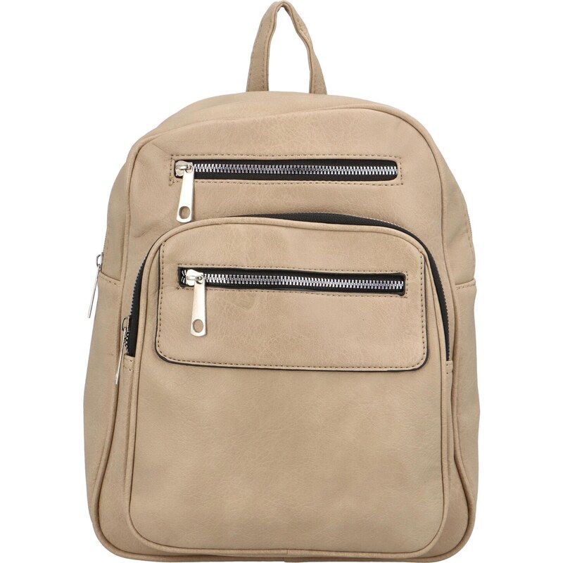 INT COMPANY Trendový dámský koženkový batoh Amanta, tmavší béžová ...