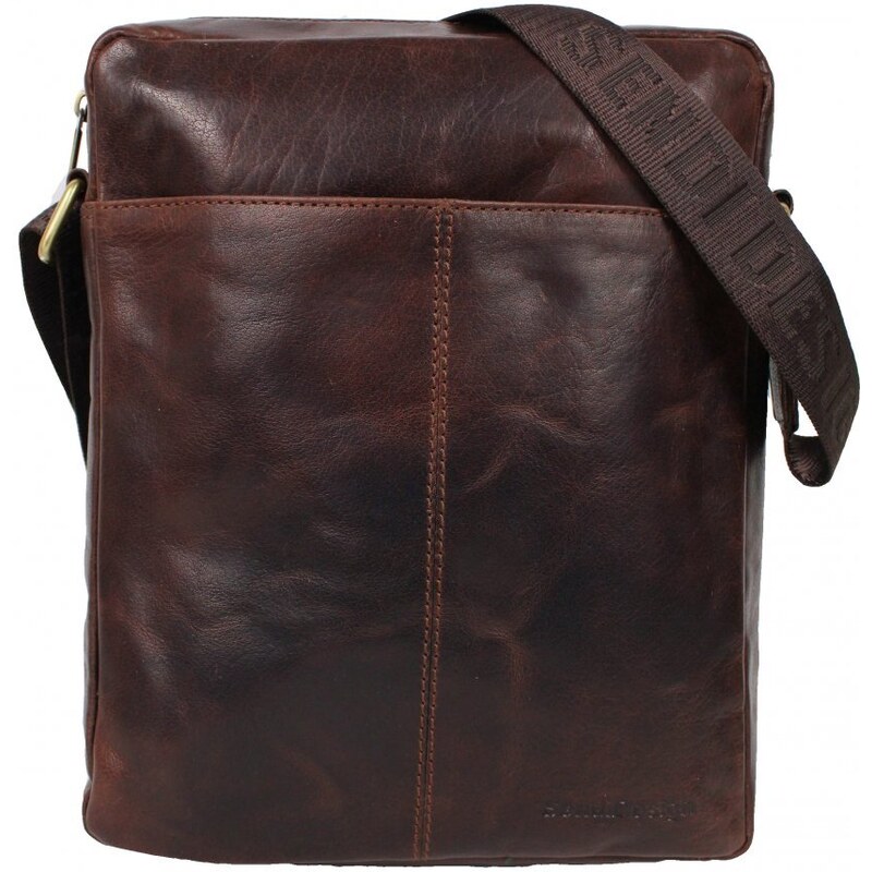 Sendi Design Pánská kožená taška přes rameno Fin hnědá - GLAMI.cz