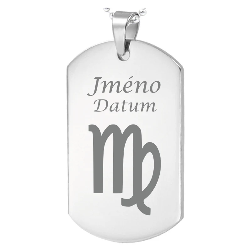 Gravon Přívěsek se jménem a datem narození - symbol Panna - GLAMI.cz