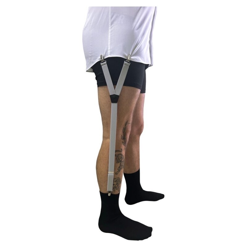 Quentino Světle šedé pánské košilové podvazky dlouhé - GLAMI.cz