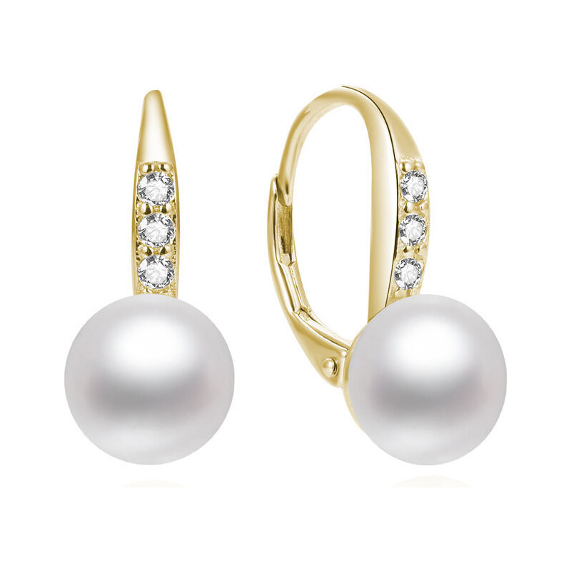 Olivie Stříbrné náušnice PERLA GOLD 7424 - GLAMI.cz