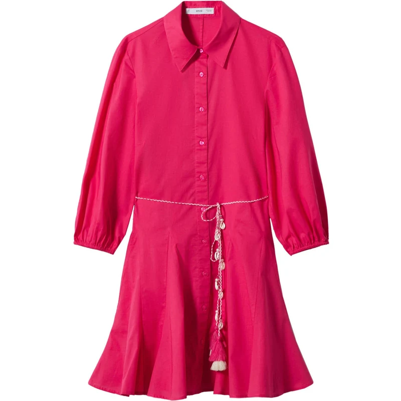 MANGO Košilové šaty 'Cornelia' pink / bílá - GLAMI.cz
