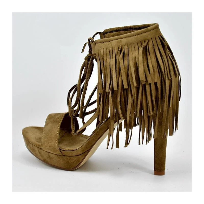 dámské sandály Next Velbloudí sandály s třásněmi camel - GLAMI.cz