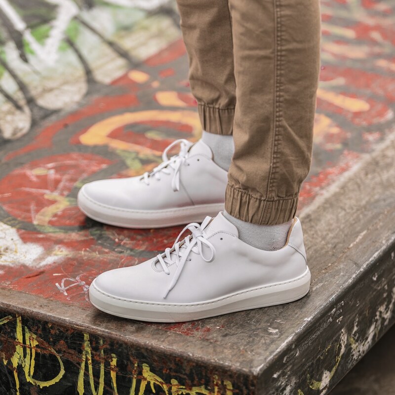 Vasky Teny White - Dámské kožené tenisky / botasky bílé česká výroba ze ...