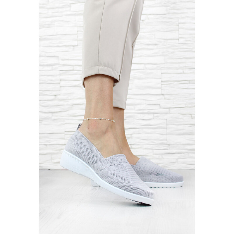 Chun sen Šedé baleríny na klínku HL19031G - GLAMI.cz