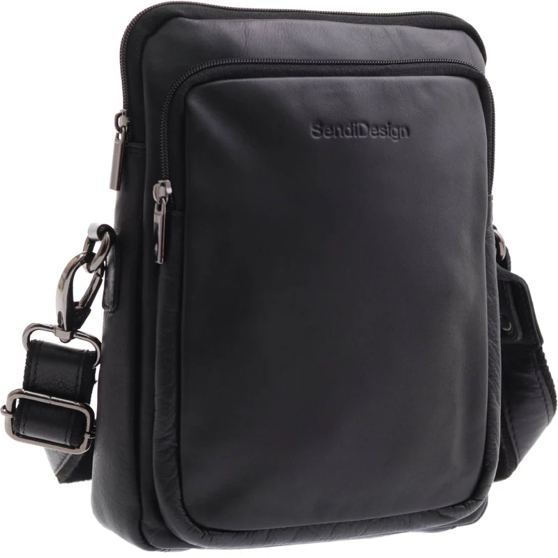 Pánská kožená taška přes rameno Sendi Design N-722 černá - GLAMI.cz