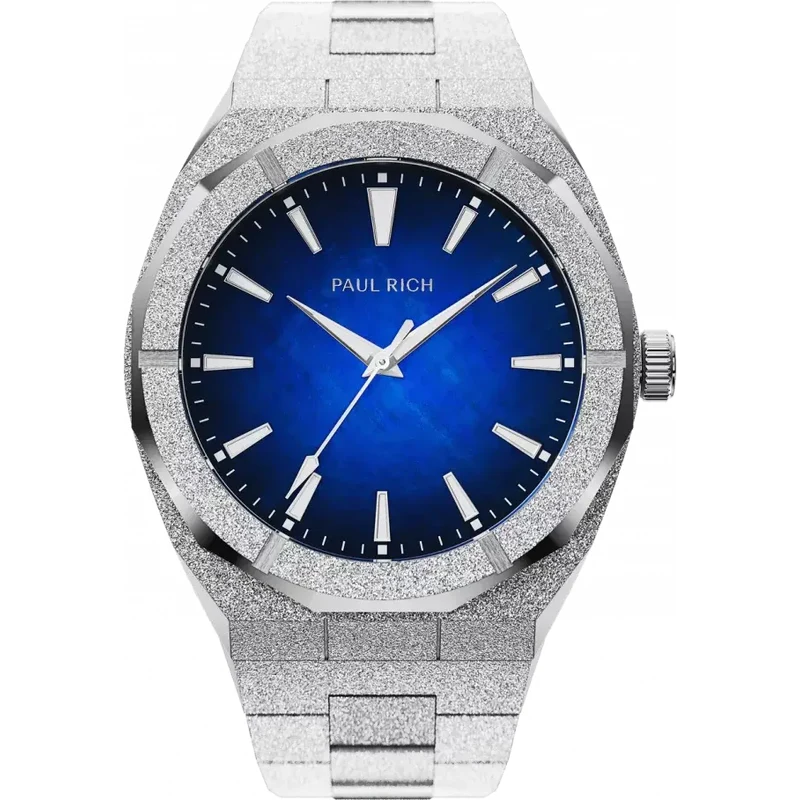 Stříbrné pánské hodinky Paul Rich s ocelovým páskem Frosted Star Dust ...