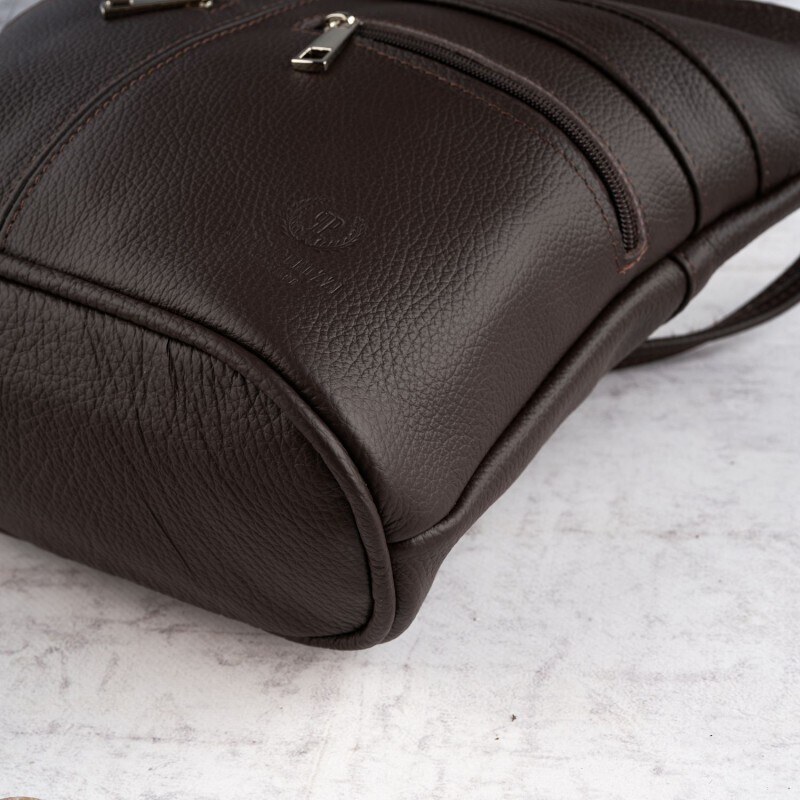 Paolo Peruzzi Dámská kožená kabelka Paul Peruzzi Z-53 hnědá - GLAMI.cz