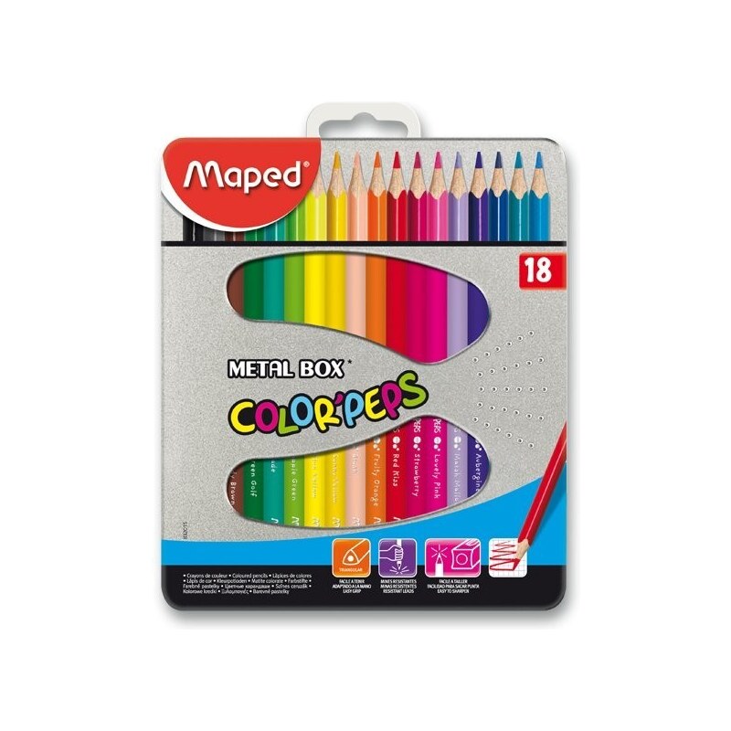 Pastelky Maped Color'Peps Metal Box 18 barev - GLAMI.cz