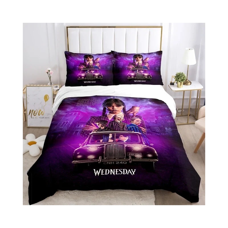 Wednesday Addams -set 10 - ložní povlečení ( deka 140 x 200 cm, polštář ...