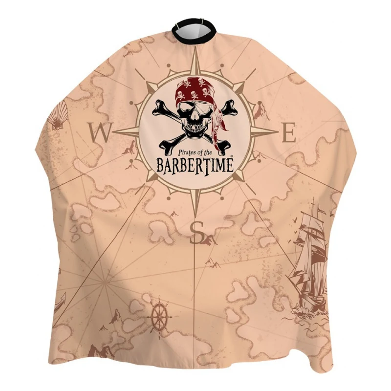 BARBERTIME Crystal Barber Cape Mapped - barber plášť pirátská mapa ...